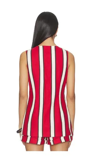 SIMONMILLER Del Mar Linen Vest - Red