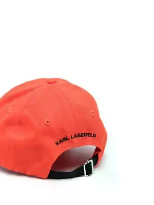Karl Lagerfeld Ikonik Karl Cotton Baseball Cap - Red