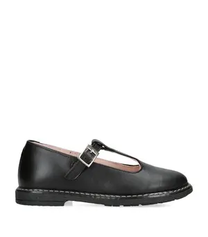 PAPOUELLI Leather Martha Mary Jane Shoes