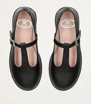 PAPOUELLI Leather Martha Mary Jane Shoes