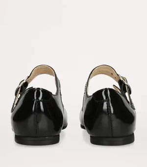 PAPOUELLI Millie Leather Mary Jane Shoes - Black