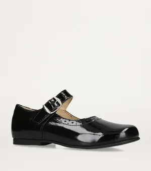 PAPOUELLI Millie Leather Mary Jane Shoes - Black