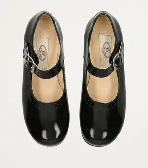 PAPOUELLI Millie Leather Mary Jane Shoes - Black