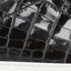 Zegna Crocodile Leather Triple Stitch Sneakers - Black