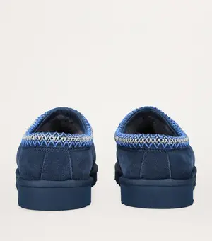 UGG Tasman Suede Shearling Lined Slippers - Navy