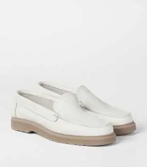 Brunello Cucinelli Grained Leather Loafers - Yellow