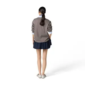 Miu Miu Flared Poplin Miniskirt With Jacquard Logo - Navy