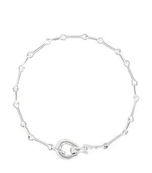 ASTRID & MIYU Rhodium-plated Hardware Chain Bracelet - Silver