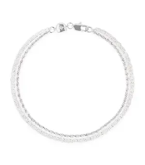 ASTRID & MIYU Illusion Duo Chain Bracelet - Silver