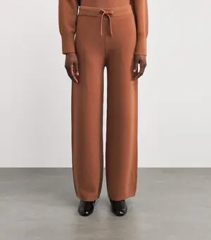 YVES SALOMON Merino Wool Straight Trousers - Red