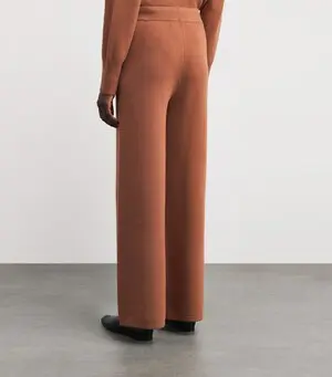 YVES SALOMON Merino Wool Straight Trousers - Red