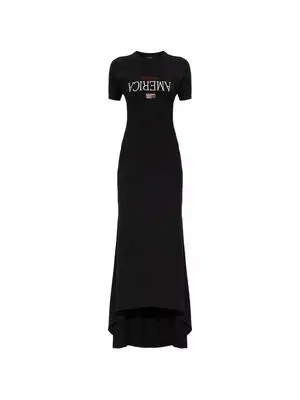 WILLY CHAVARRIA Graphic Print High-low Hem Dress
