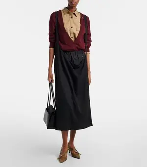Prada Medium Leather Shoulder Bag - Black