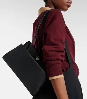 Prada Medium Leather Shoulder Bag - Black