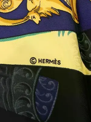 Hermès 2000s L'atlantide Printed Silk Scarf