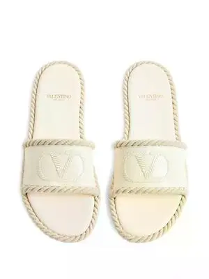 Valentino Garavani Nappa Leather Vlogo Torchon Slide Sandals