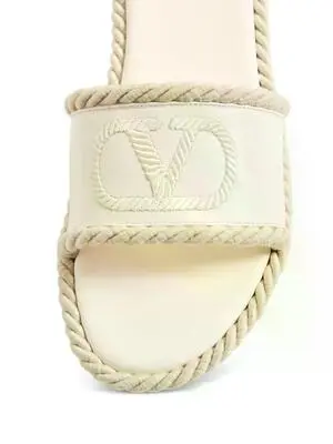 Valentino Garavani Nappa Leather Vlogo Torchon Slide Sandals