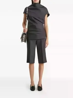 Khaite Raelle Tailored Cady Shorts - Grey