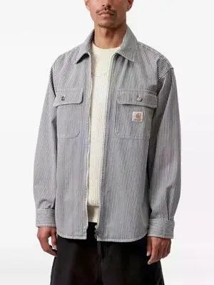 Carhartt Work In Progress Mercer Striped Flap-pocket Overshirt - Black