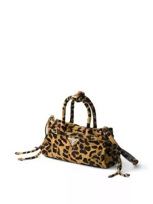 Prada Bonnie Mini Printed Leather Handbag - Neutrals