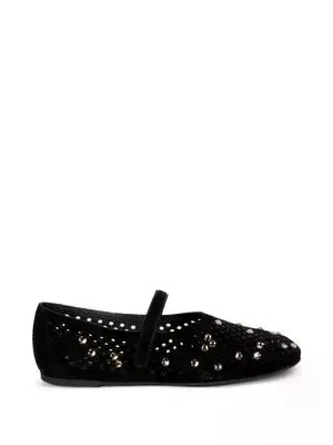 PEDRO GARCIA Embellished Perforated Flats - Black