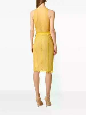 Elisabetta Franchi Embroidered Tulle Racerback Top