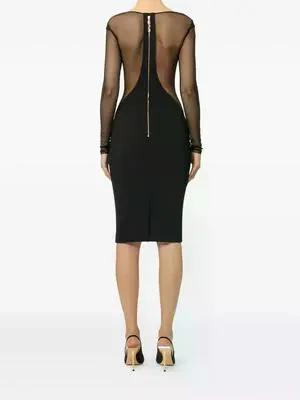 Elisabetta Franchi Sheer Insert Midi Dress