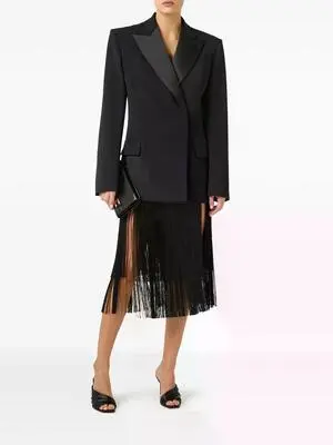 Elisabetta Franchi Satin-lapels Double-breasted Blazer - Black