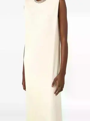 Elisabetta Franchi Jewelled Sleeveless Maxi Dress - Neutrals