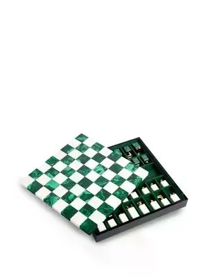 L'Objet Gold-tone Patterned Chess Set