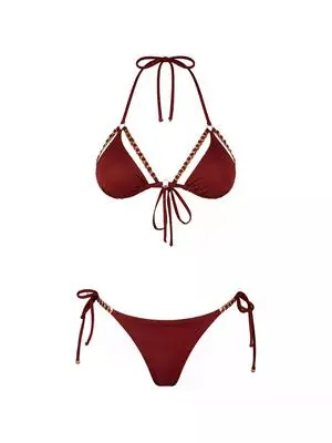 MAZZEI Chain Embellished Triangle Bikini - Red