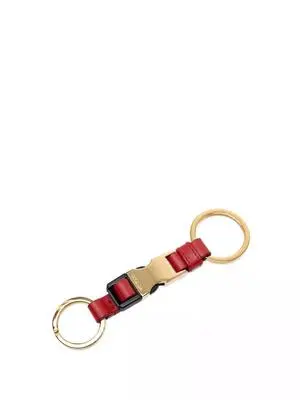 Prada 2010-2026 City Calf Leather Tuc Ring Key Holder - Red