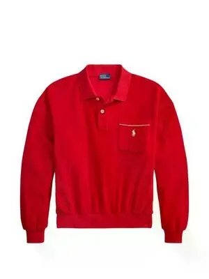 Polo Ralph Lauren Terry Cloth Long Sleeve Polo - Red