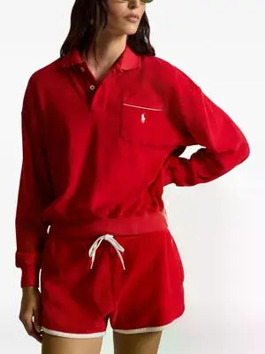 Polo Ralph Lauren Terry Cloth Long Sleeve Polo - Red