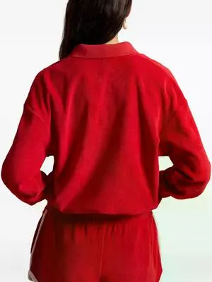 Polo Ralph Lauren Terry Cloth Long Sleeve Polo - Red
