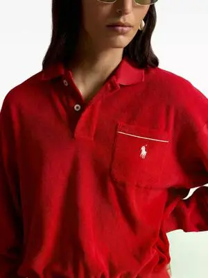 Polo Ralph Lauren Terry Cloth Long Sleeve Polo - Red