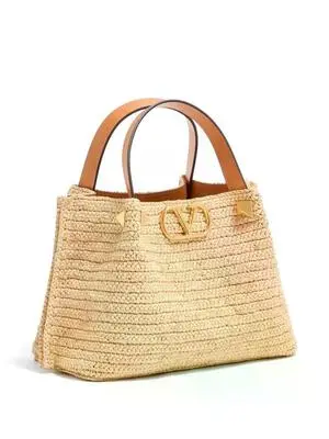 Valentino Garavani Raffia Tote Bag With Vlogo Signature
