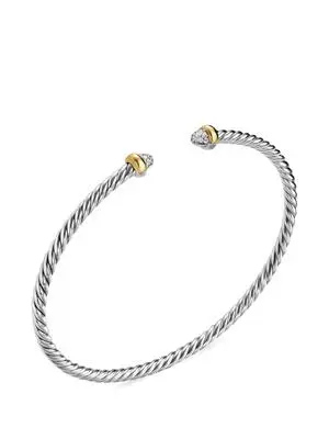 David Yurman Sterling And 14k Yellow Gold Diamond Cable Flex® Bracelet