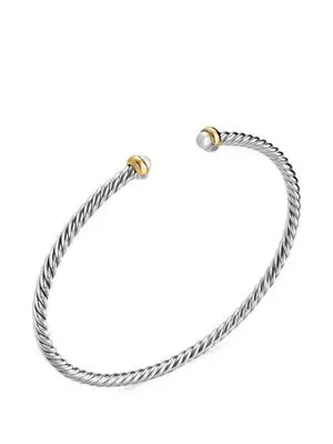 David Yurman Micro Cable Flex Bracelet With Freshwater Pearls