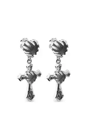 STOLEN GIRLFRIENDS CLUB Cross Sterling Earrings - Silver