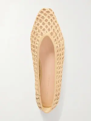 LOEFFLER RANDALL Emery Crocheted Raffia Ballet Flats - Neutrals