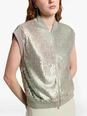Peserico Sequined Sleeveless Jacket