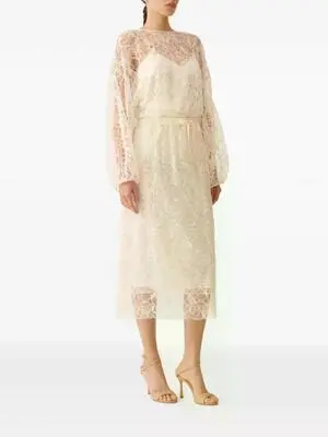 Fabiana Filippi Floral Lace Midi Skirt