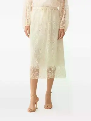 Fabiana Filippi Floral Lace Midi Skirt