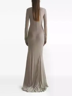 MUGLER Jersey Gown Dress With Train