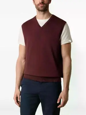 Brooks Brothers V-neck Knitted Vest - Red
