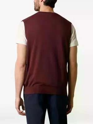 Brooks Brothers V-neck Knitted Vest - Red