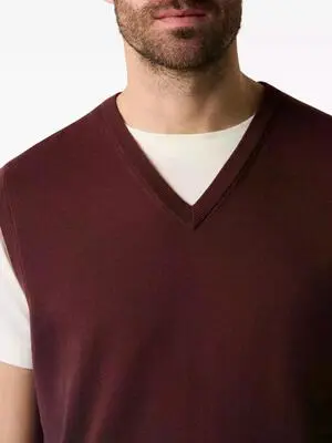 Brooks Brothers V-neck Knitted Vest - Red