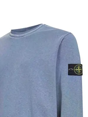 Stone Island Stone Island Cotton Crewneck Sweatshirt With Removable Badge Blue