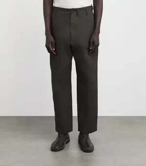 LEMAIRE Carrot Tapered Straight Trousers - Brown